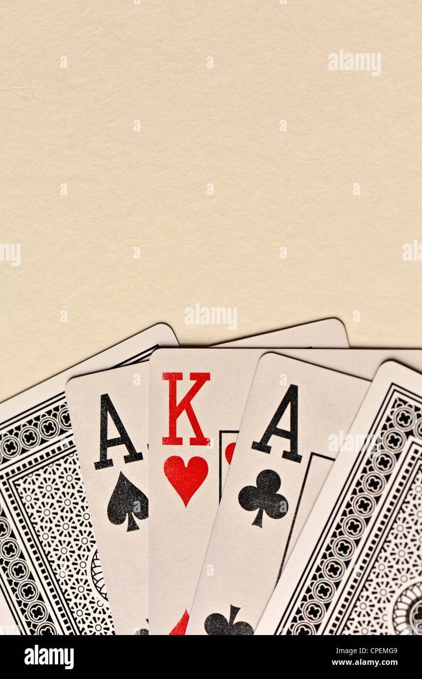 Playing cards spelling out "AKA Stock Photo - Alamy