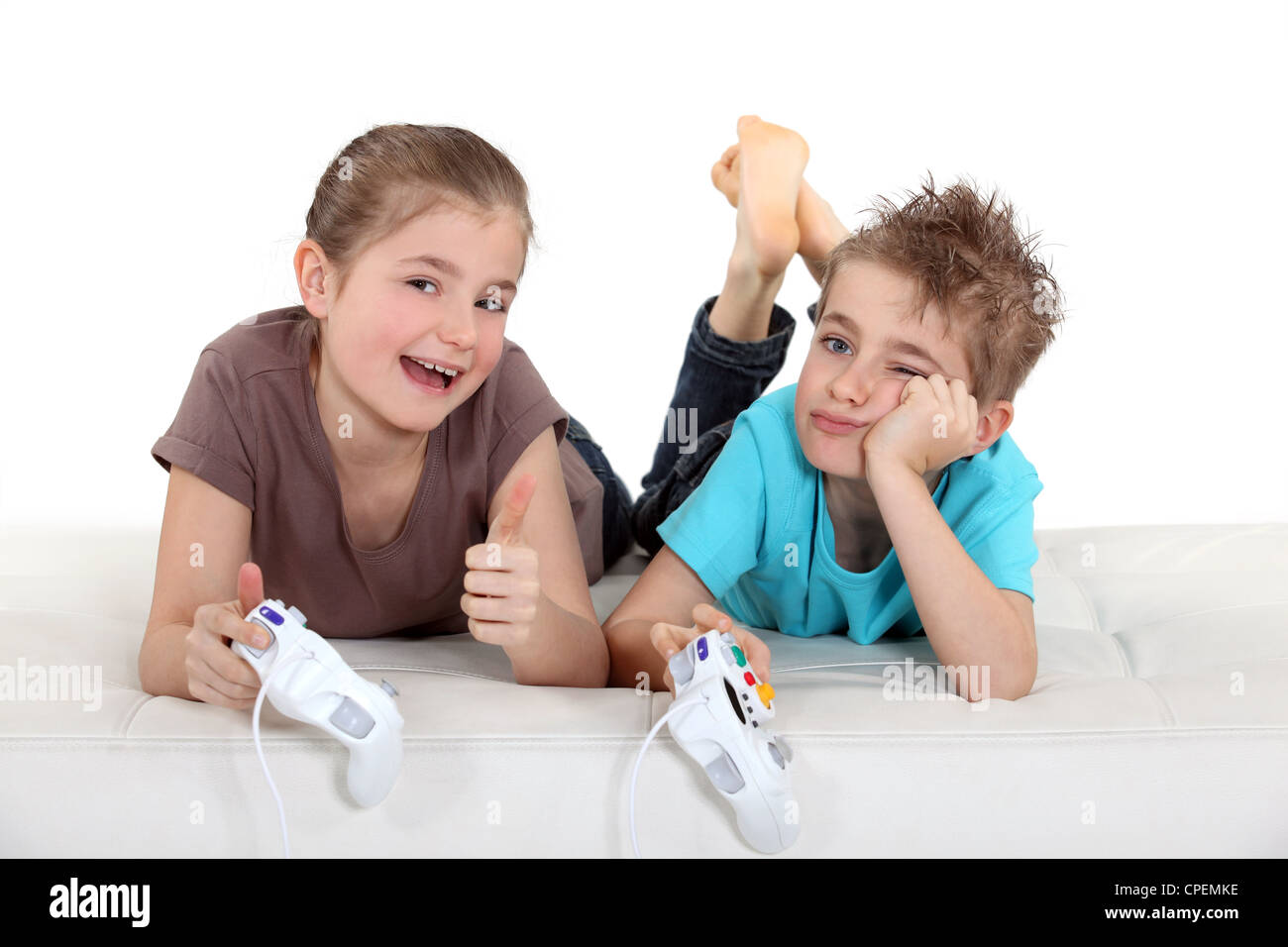 Children playing computer games Stock Photo - Alamy
