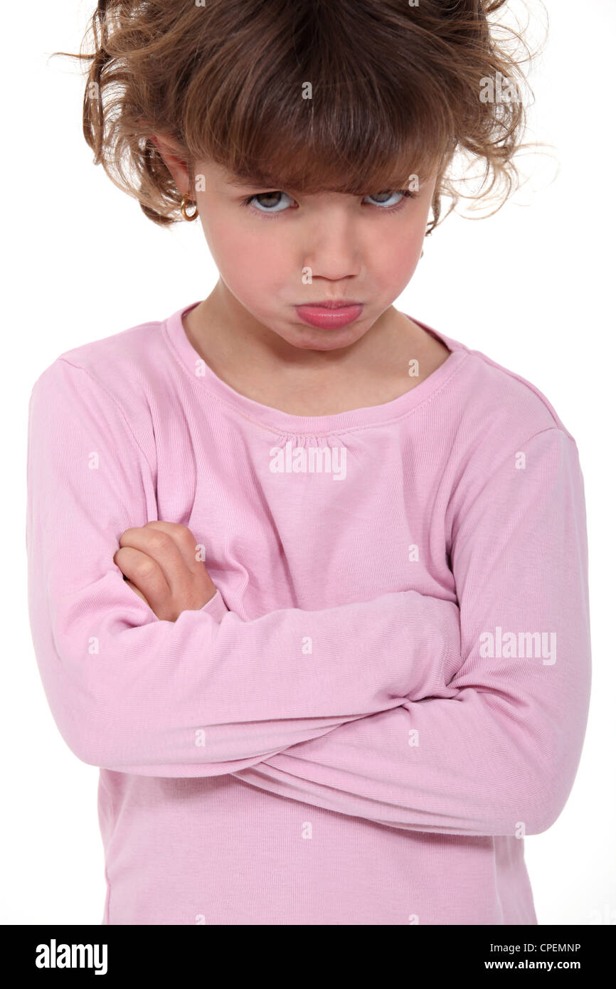 Sulky little girl Stock Photo - Alamy