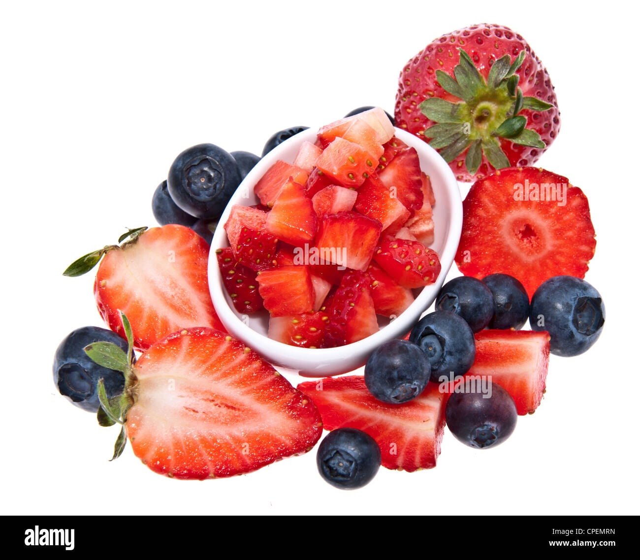 Strawberries and Blueberries isolated on white background Stock Photo ...