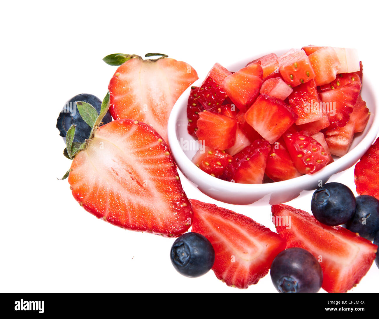 Strawberries and Blueberries isolated on white background Stock Photo ...