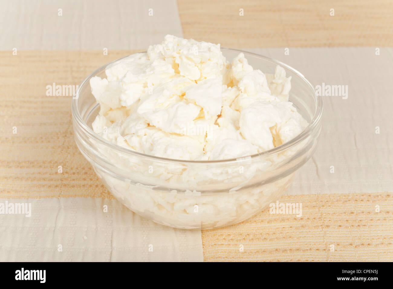 Home cheese from cow's milk in a glass Stock Photo - Alamy