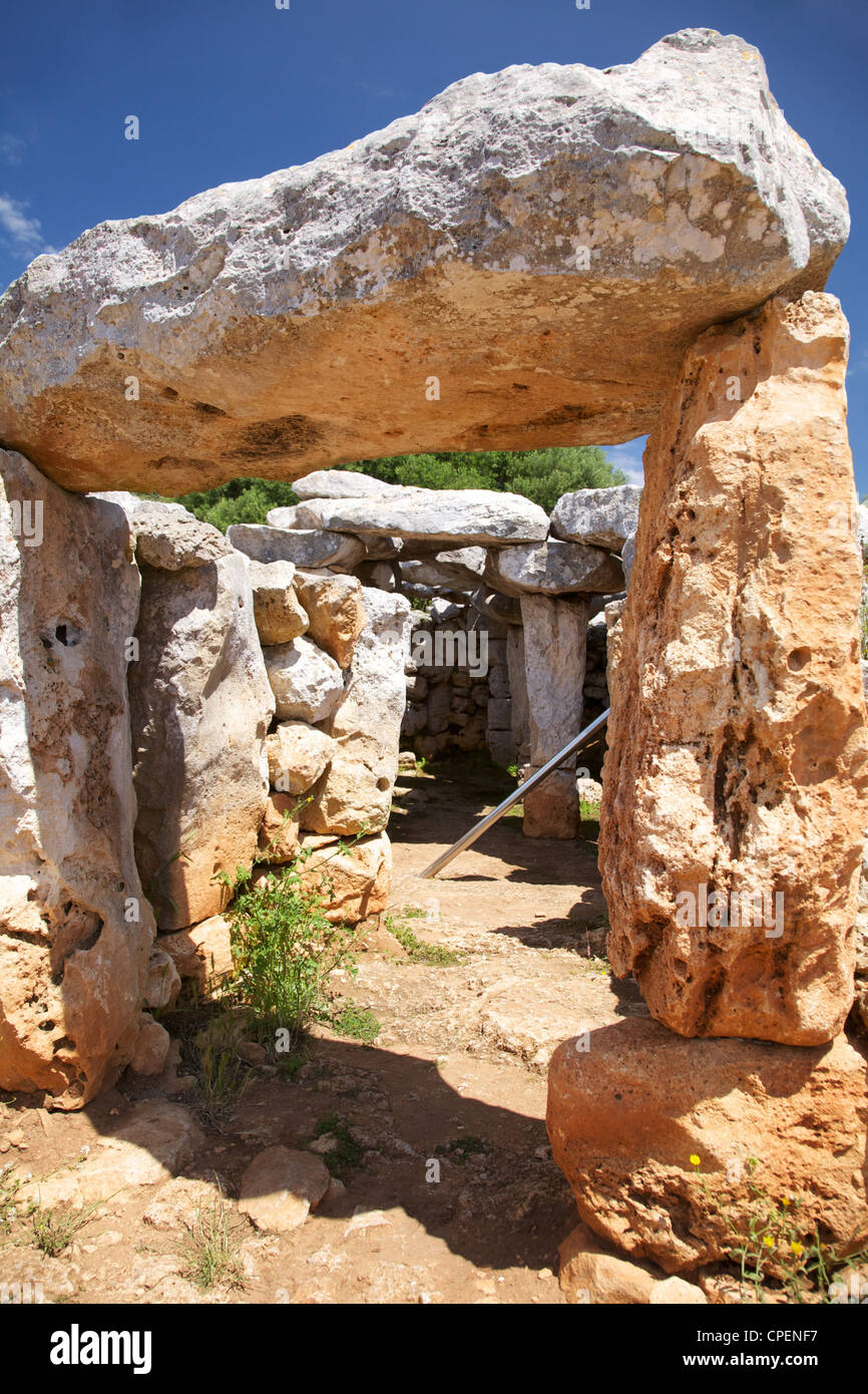 Torre den Gaumes prehistoric town at Menorca Island in Spain Stock ...