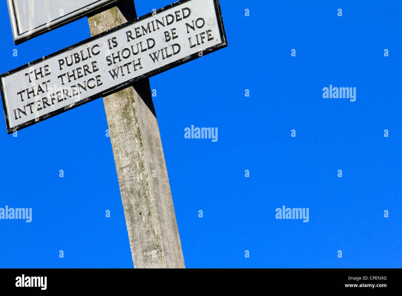 Wildlife interference sign hi-res stock photography and images - Alamy