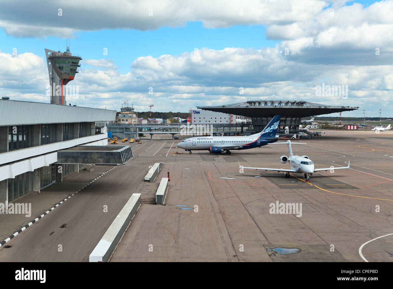 Takeoff and landing field in Sheremetyevo International Airport in ...