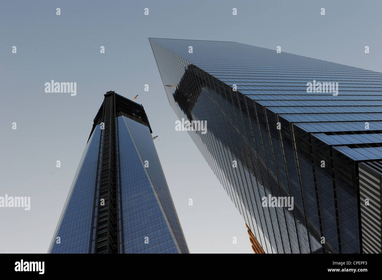 Construction of the One World Trade Center 1WTC, New York Stock Photo ...