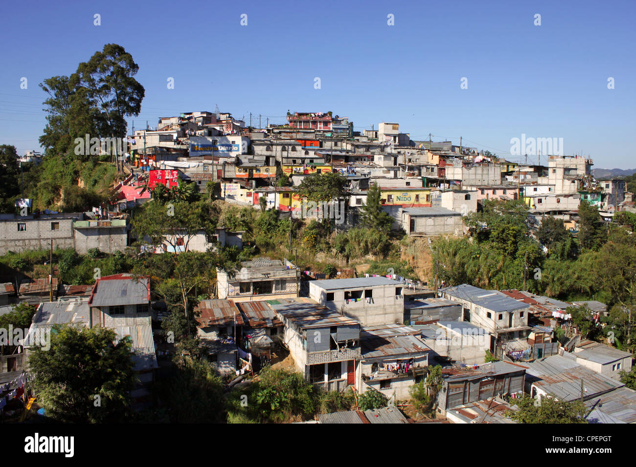 Poor suburb on hill in Guatemala City, Guatemala Stock Photo - Alamy