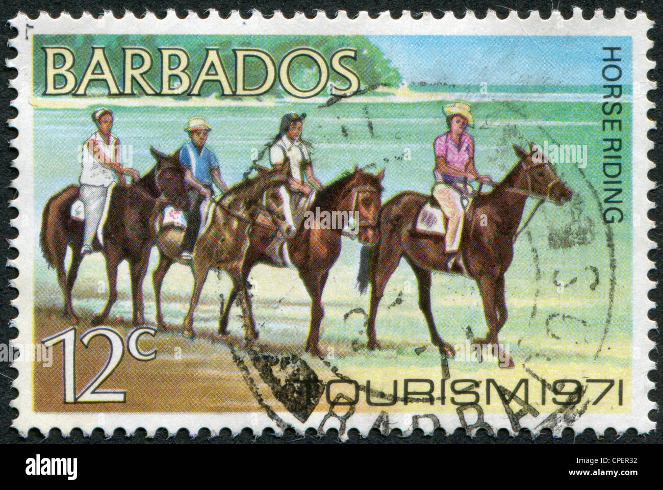 BARBADOS - CIRCA 1971: Postage stamps printed in Barbados, is shown ...