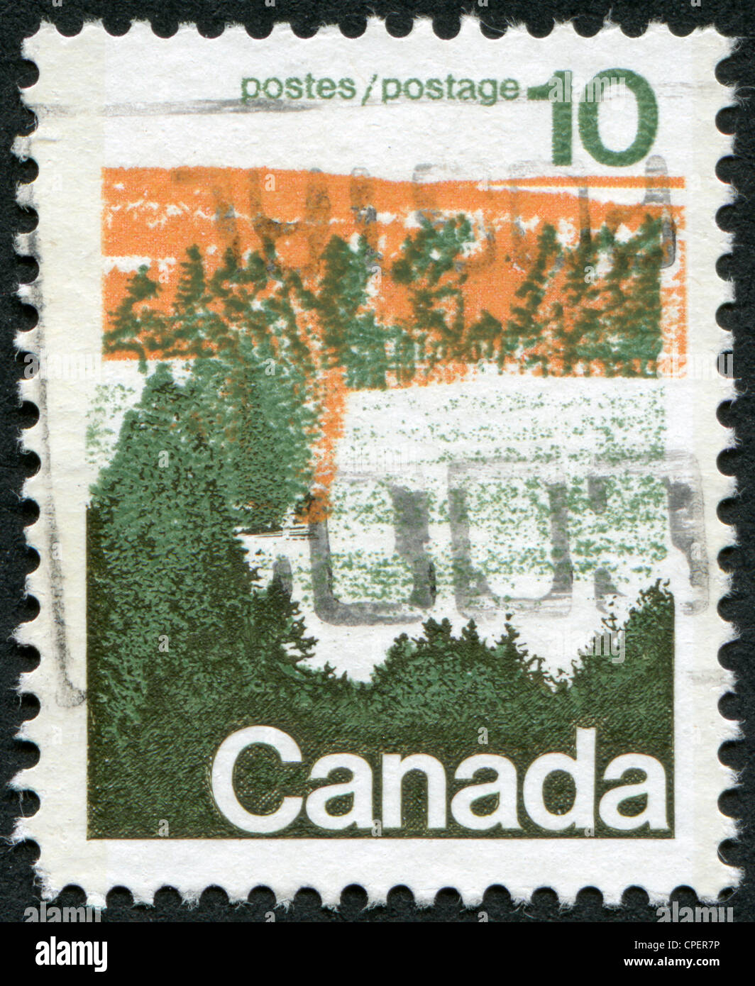 CANADA - CIRCA 1972: Postage stamps printed in Canada, depicts Forest ...