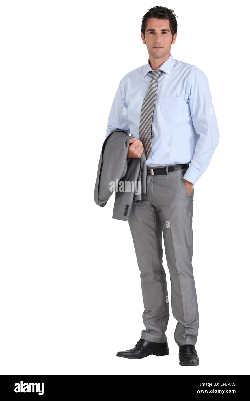 Brown jacket standing Cut Out Stock Images & Pictures - Alamy