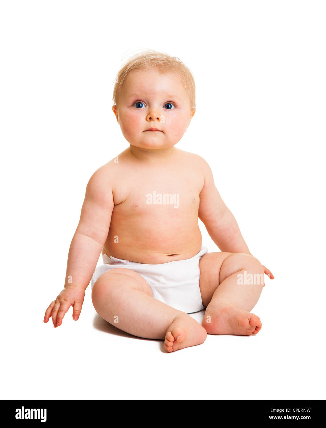 Cute infant angel with wings isolated on white Stock Photo - Alamy