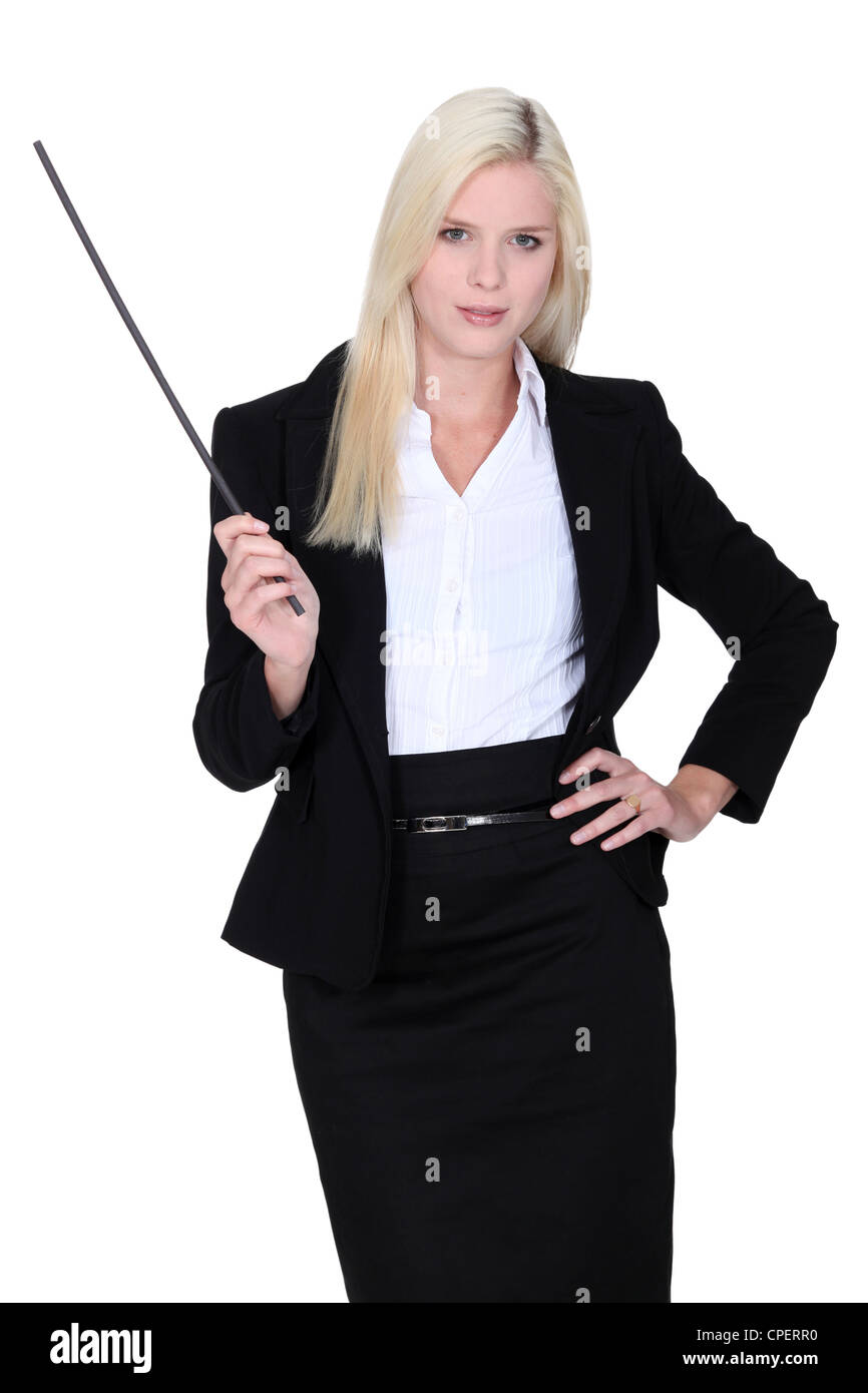 Woman with baton Stock Photo - Alamy