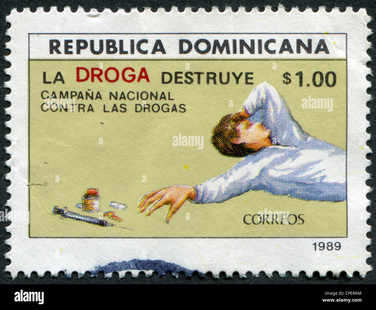 DOMINICAN REPUBLIC - CIRCA 1989: A stamp printed in the Dominican ...