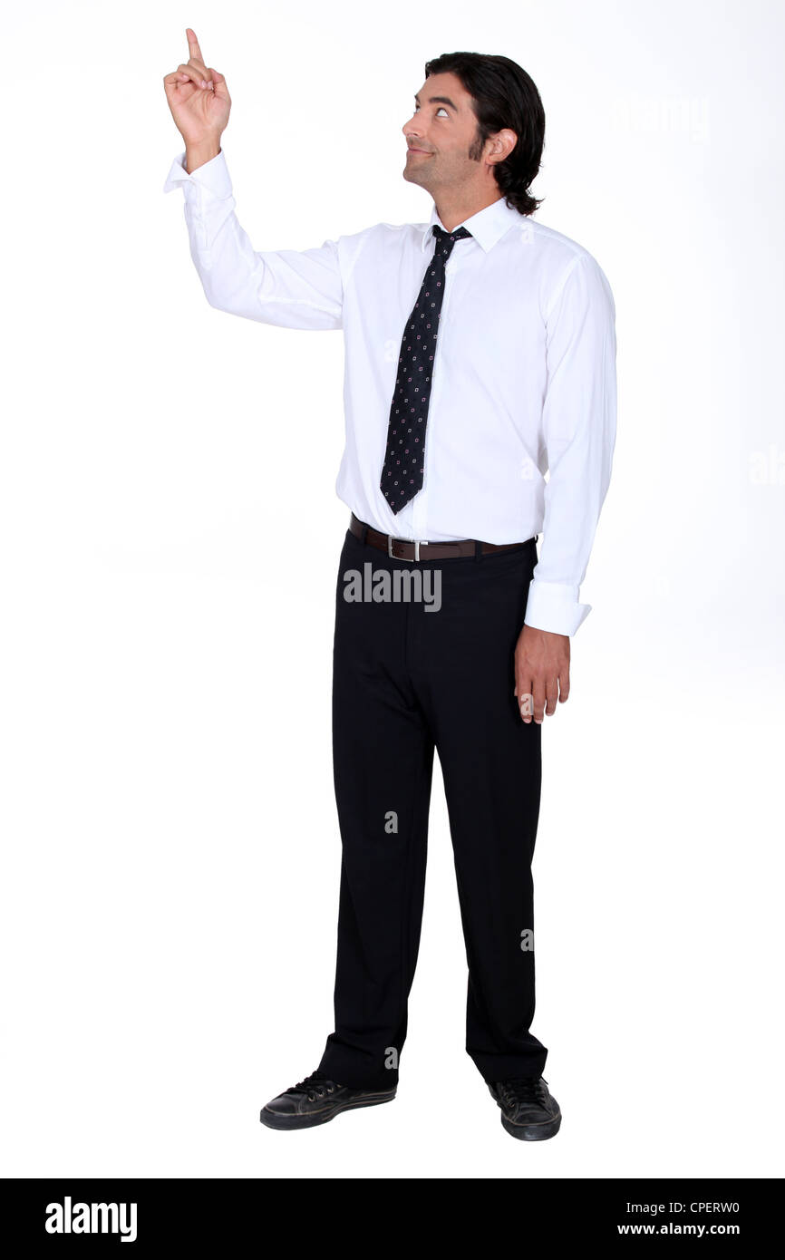 Worker pointing right employee hi-res stock photography and images - Alamy