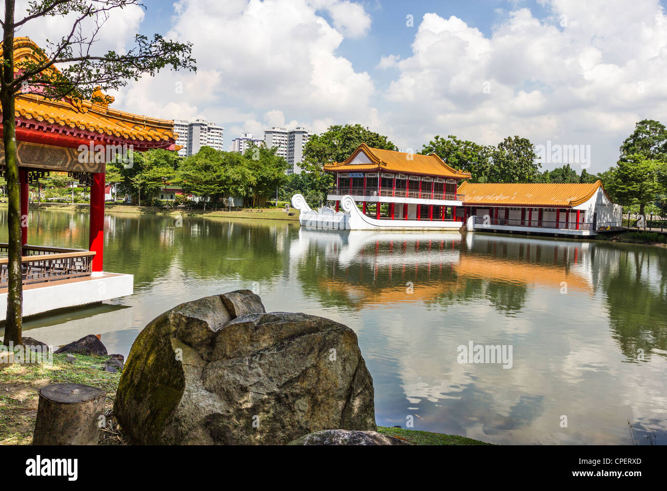 Boathouse in Chinese and Japanese Gardens, Singapore Stock Photo - Alamy