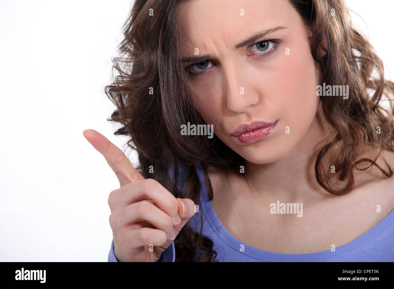 Woman shaking finger Stock Photo - Alamy