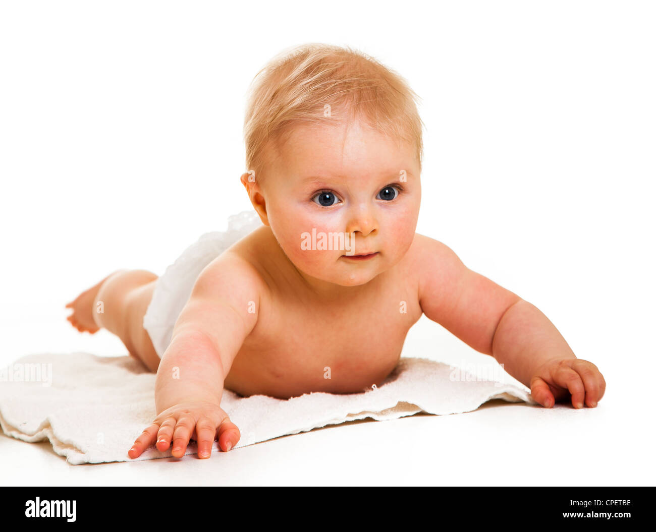 Cute infant angel with wings isolated on white Stock Photo - Alamy