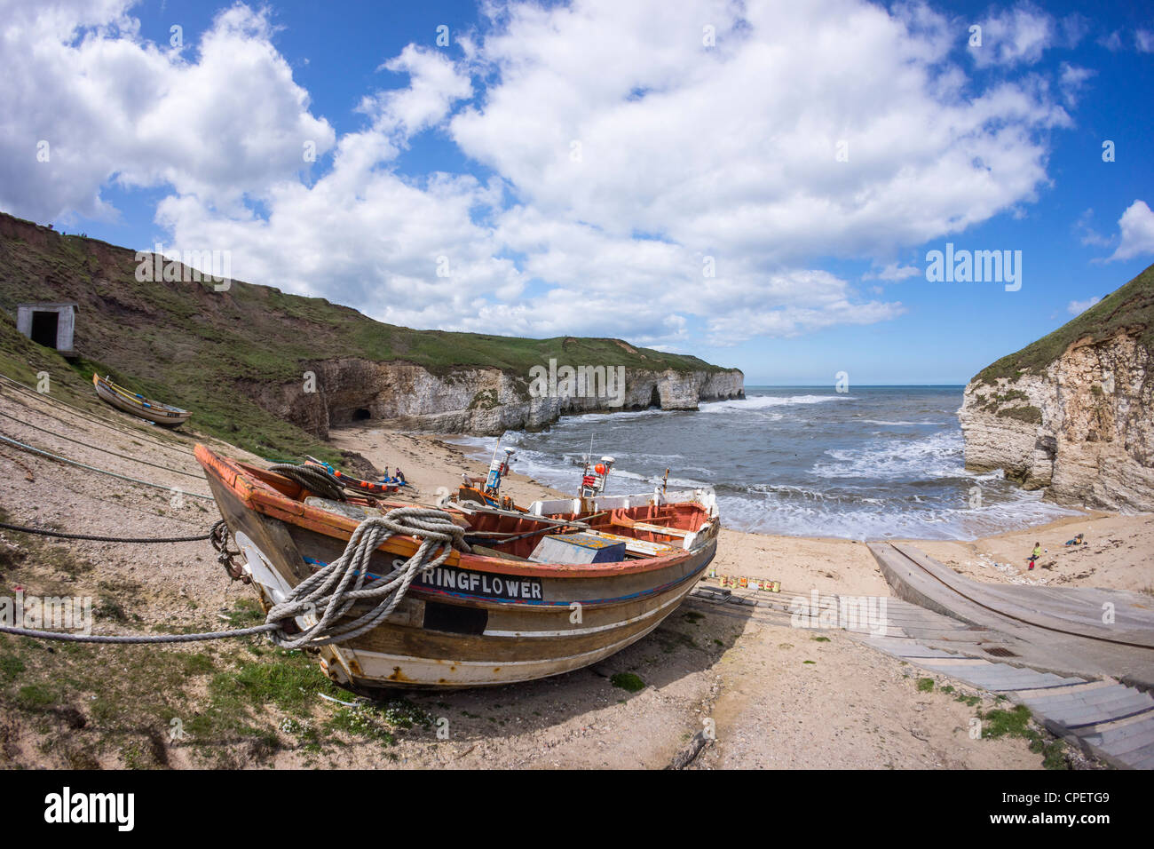 North Landing, Flamborough Head, Yorkshire - a scenic limestone cliff ...