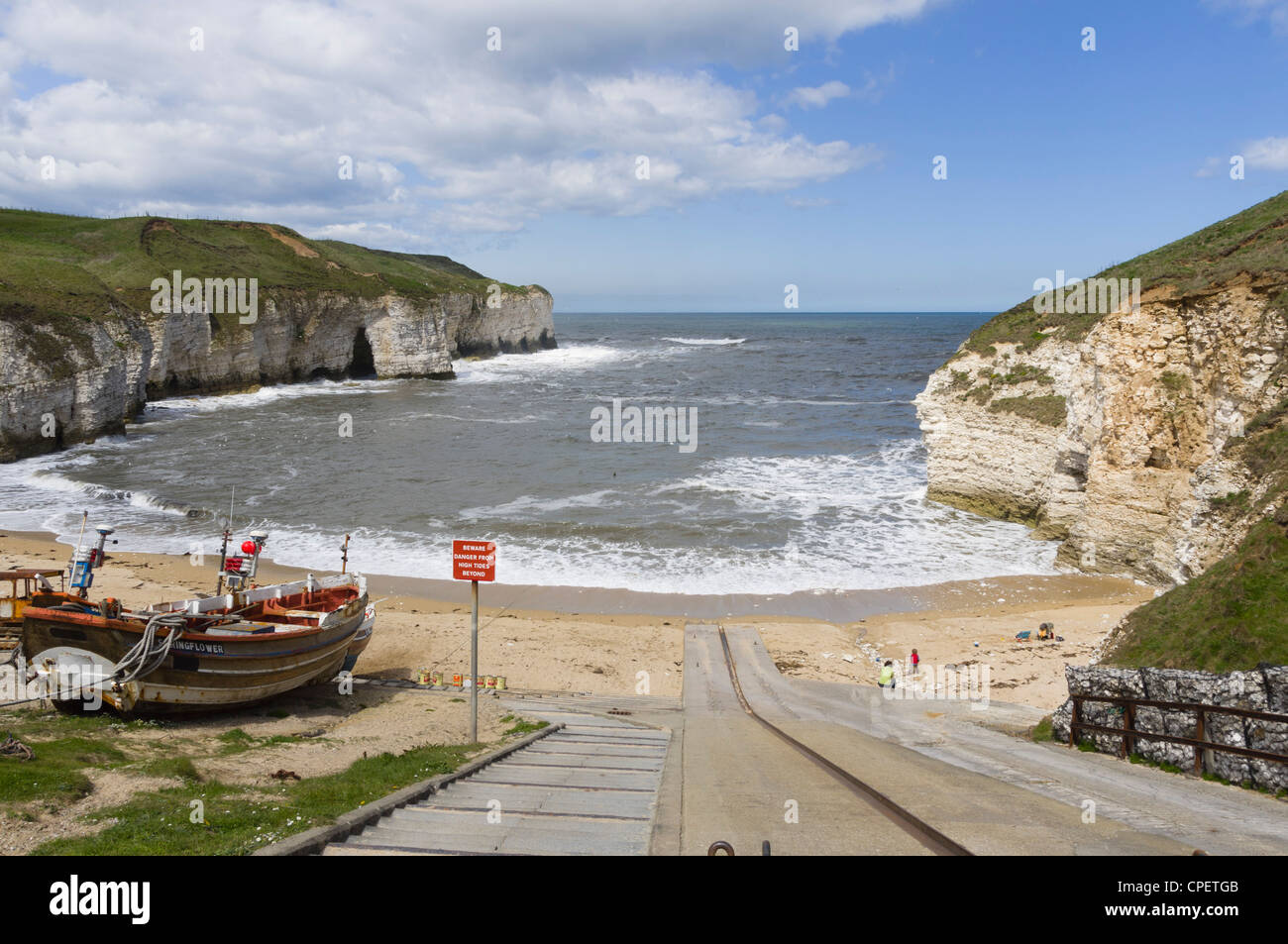 North Landing, Flamborough Head, Yorkshire - a scenic limestone cliff ...