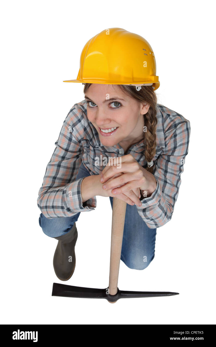 Female laborer, studio shot Stock Photo - Alamy