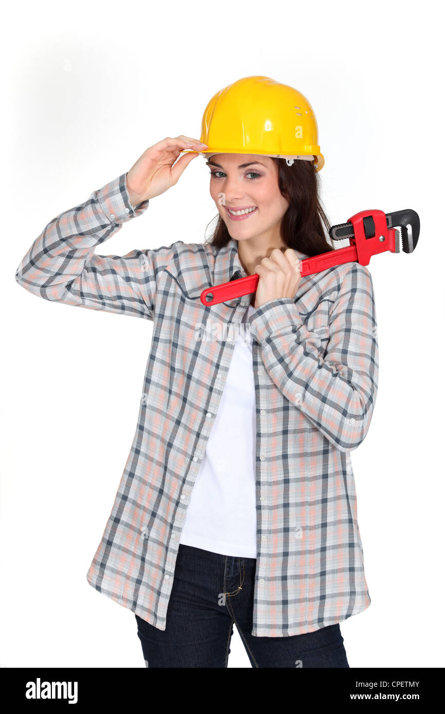 craftswoman making a hat tip Stock Photo - Alamy