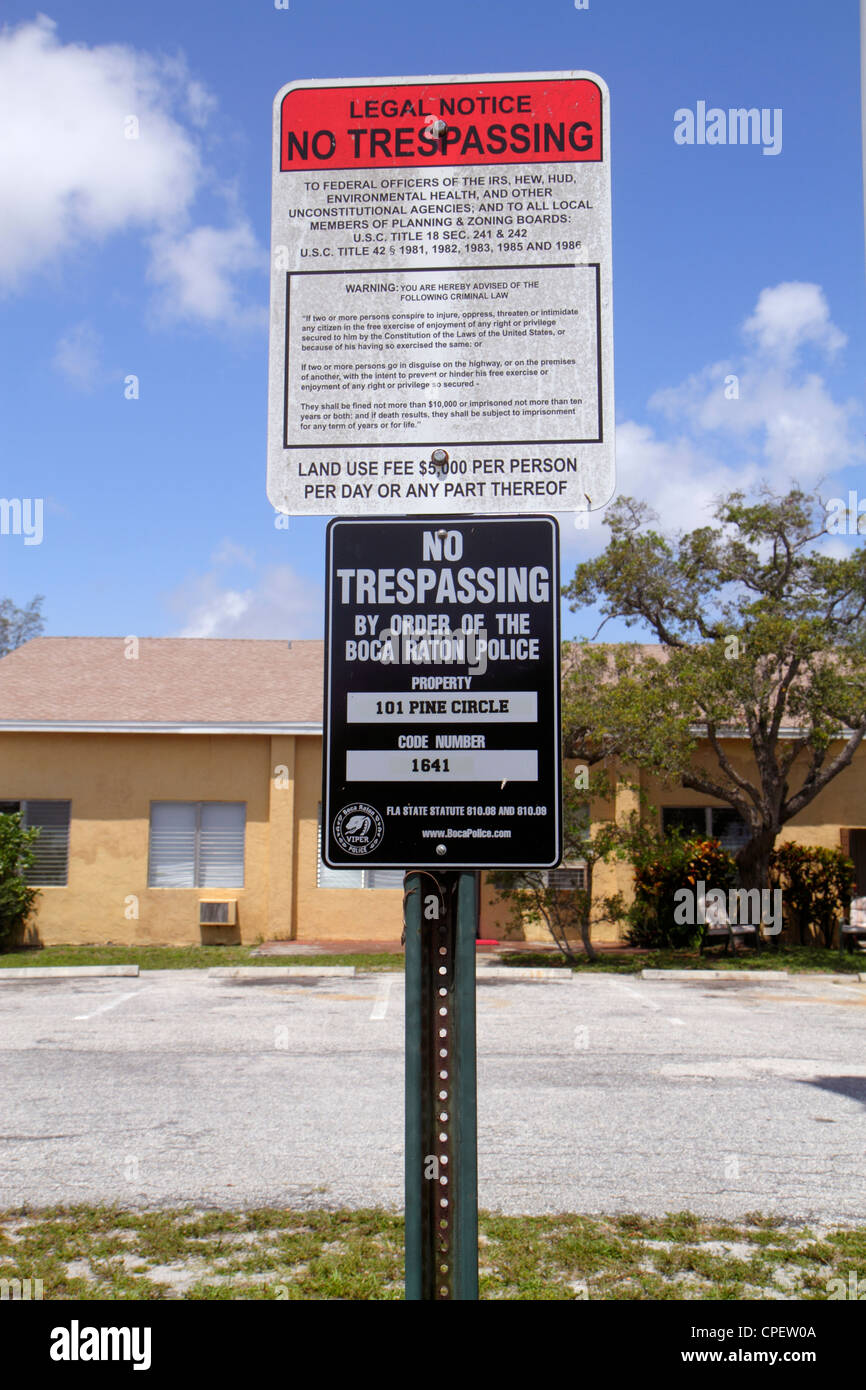 Boca Raton Florida,Palm Beach County,sign,logo,no trespassing,by order ...