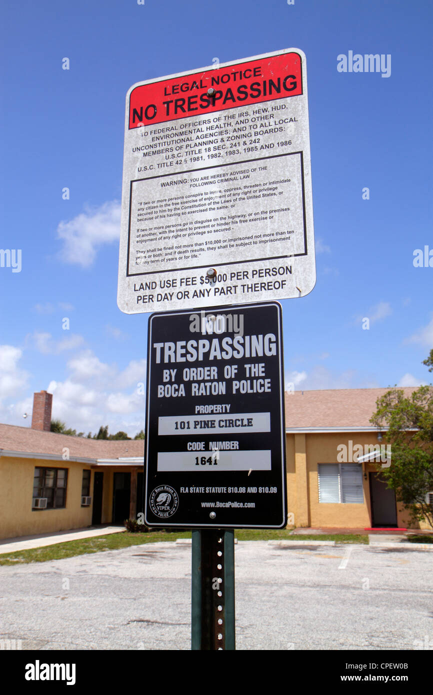 Boca Raton Florida,Palm Beach County,sign,logo,no trespassing,by order ...