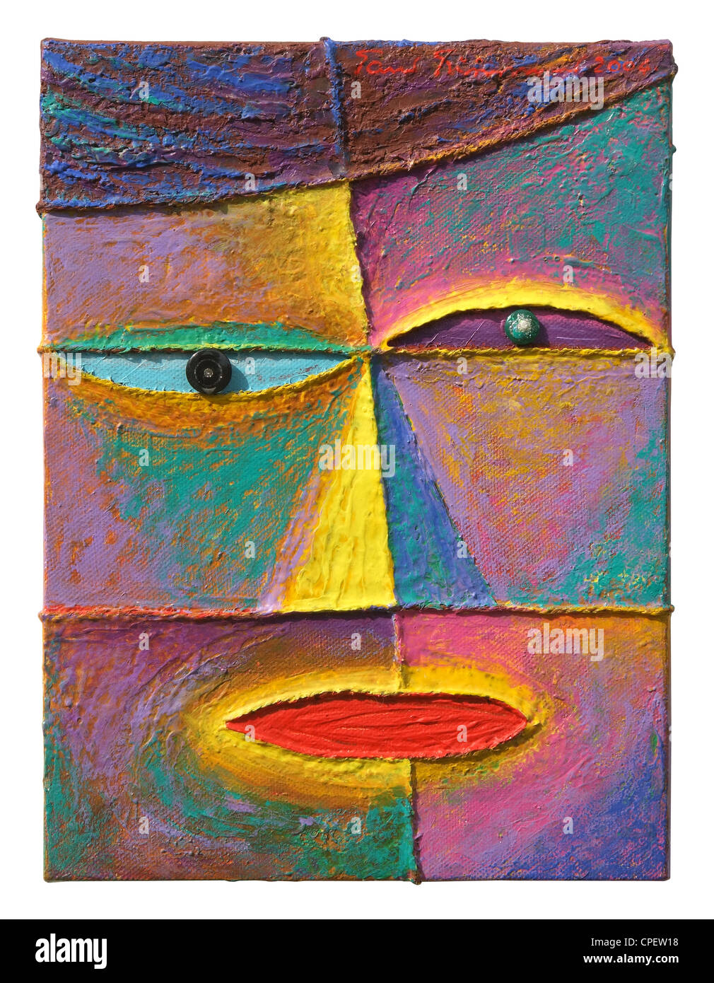 Face 4. Original acrylic painting on canvas Stock Photo - Alamy