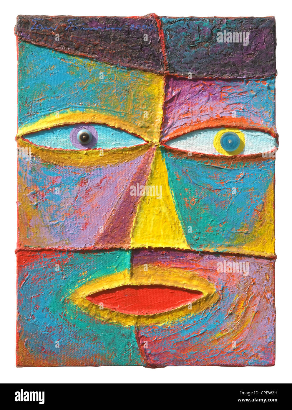 Face 12. Original acrylic painting on canvas Stock Photo - Alamy