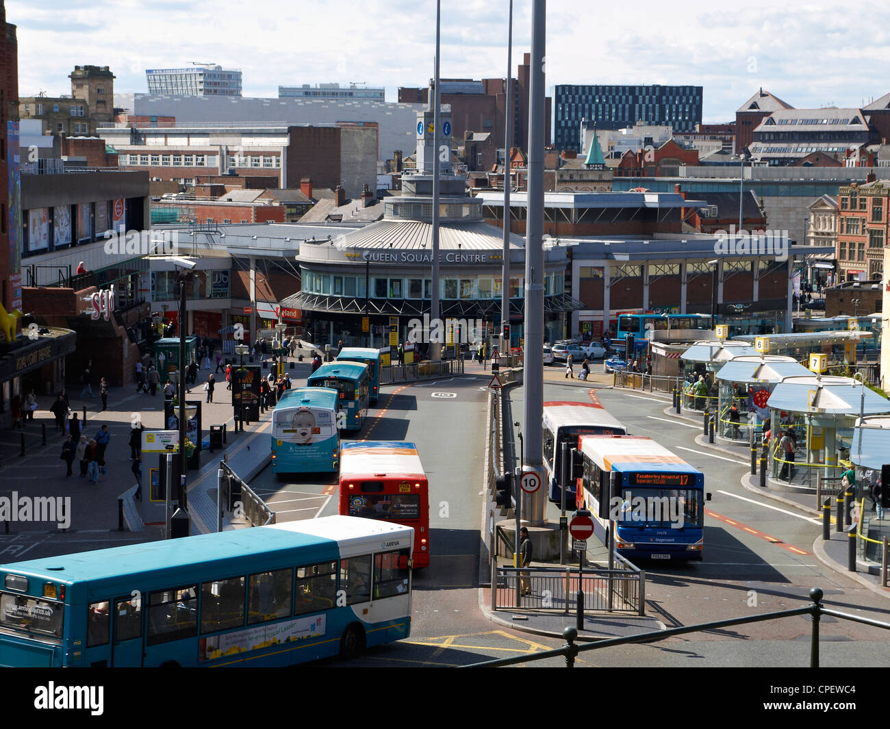 Queen Square bus station in Liverpool Merseyside UK Stock Photo - Alamy
