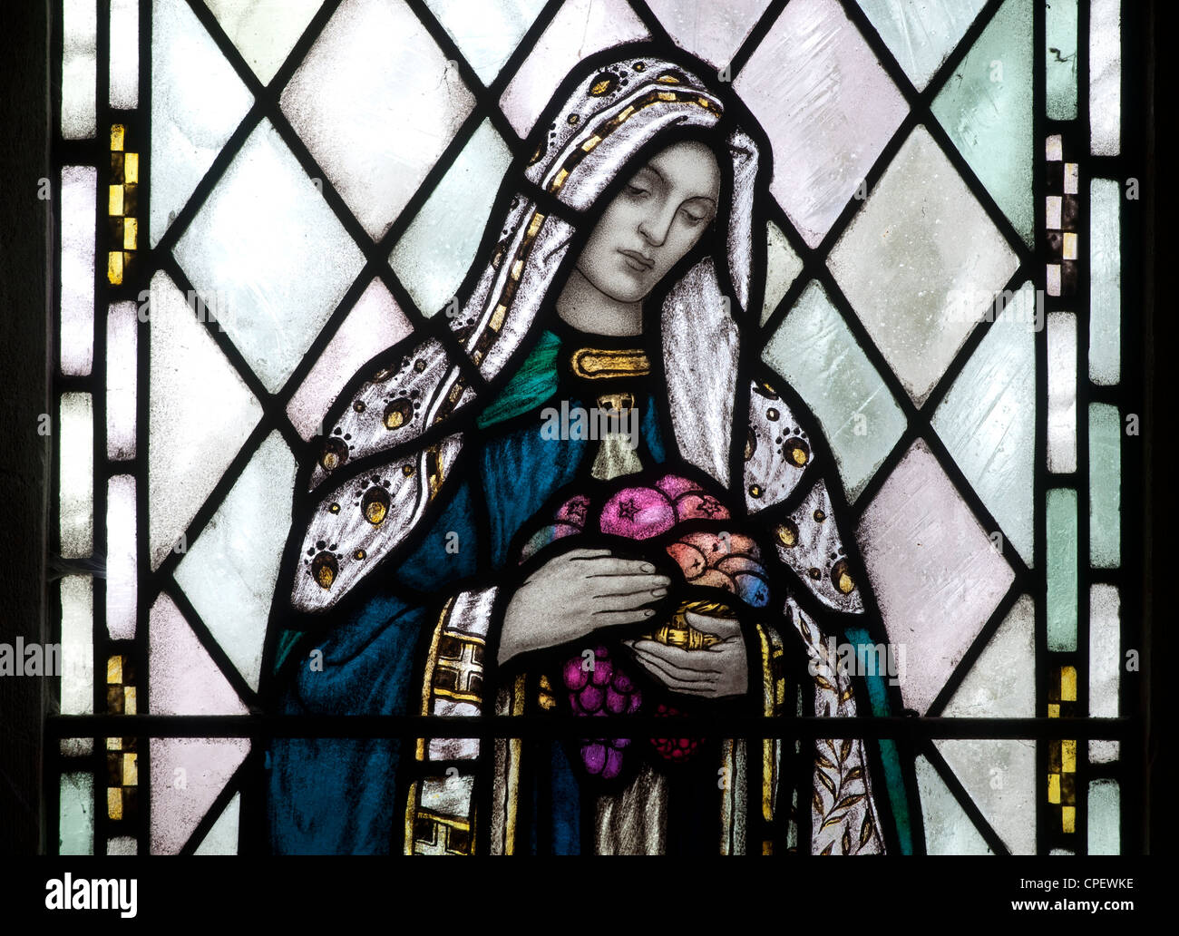Charity stained glass, St. Michael`s Church, Claverdon, Warwickshire ...