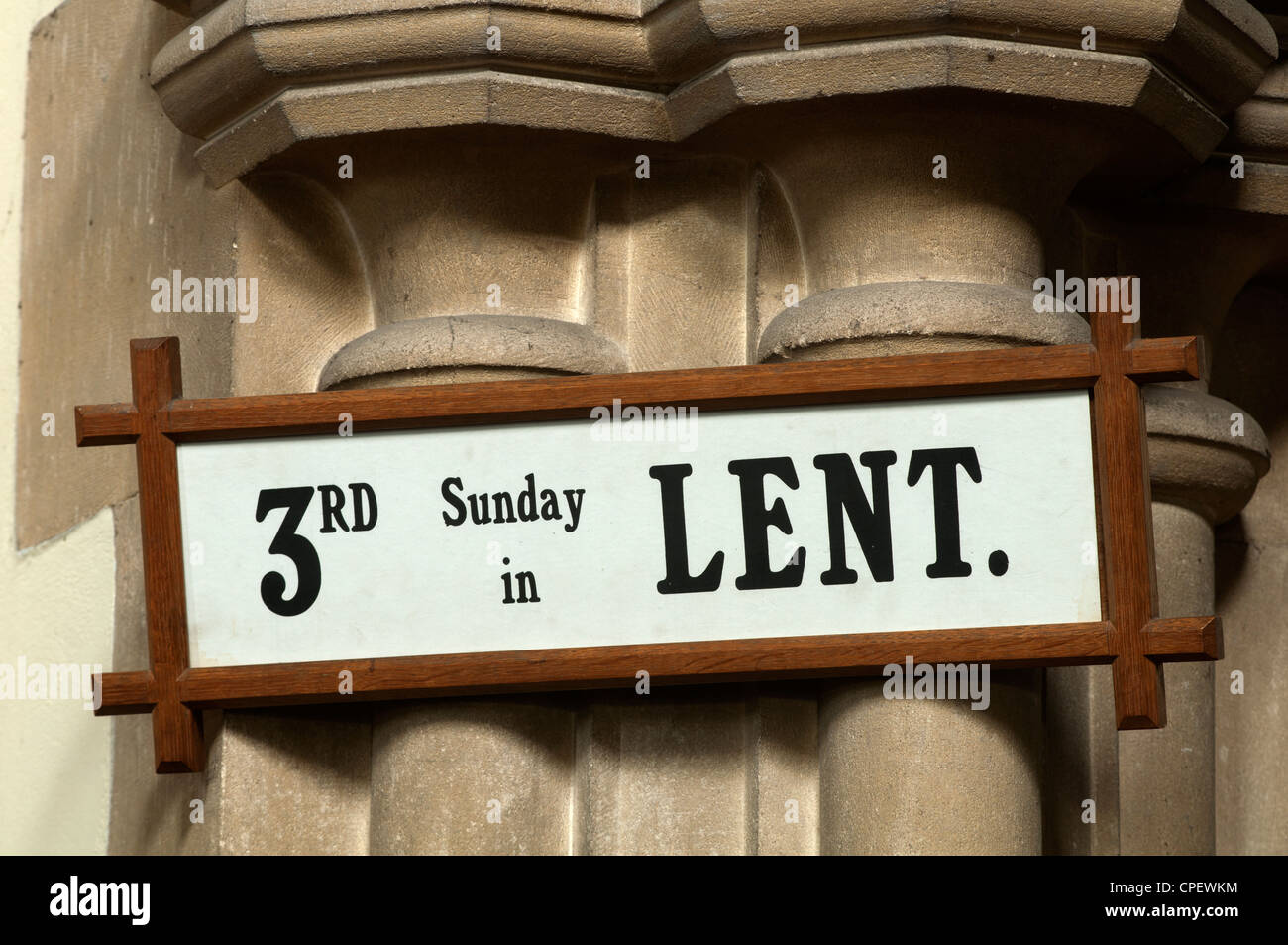 Lent sign in church, Claverdon Stock Photo - Alamy