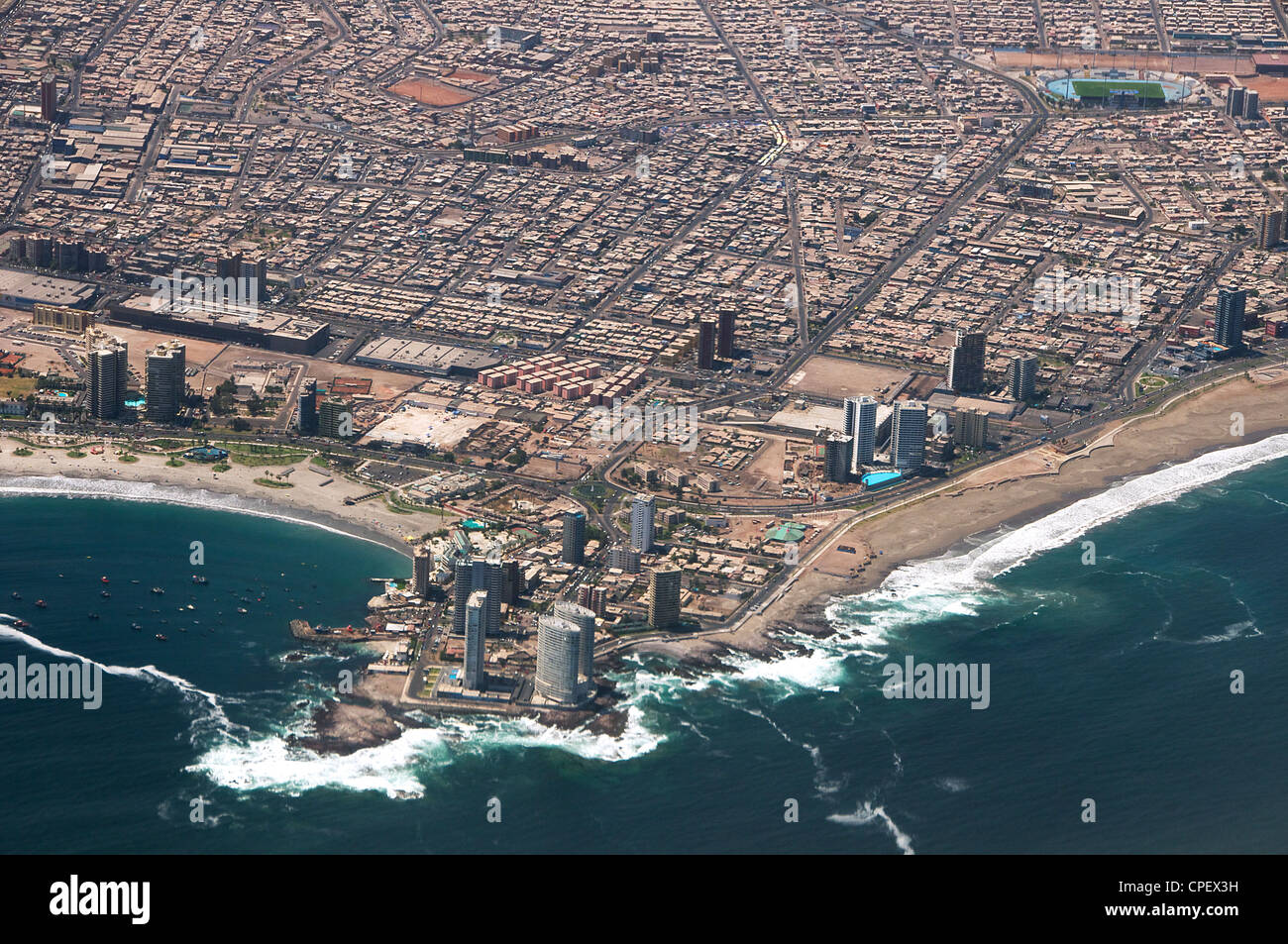 Aerial view Cavancha Peninsular Iquique Northern Chile Stock Photo - Alamy