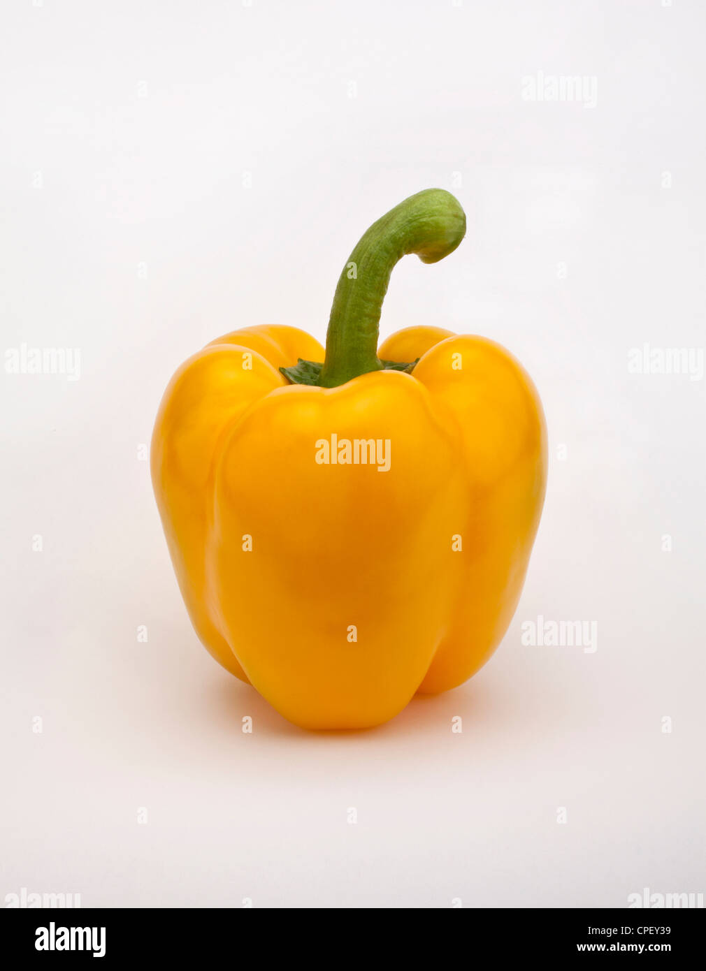 Single yellow pepper isolated on white background Stock Photo - Alamy
