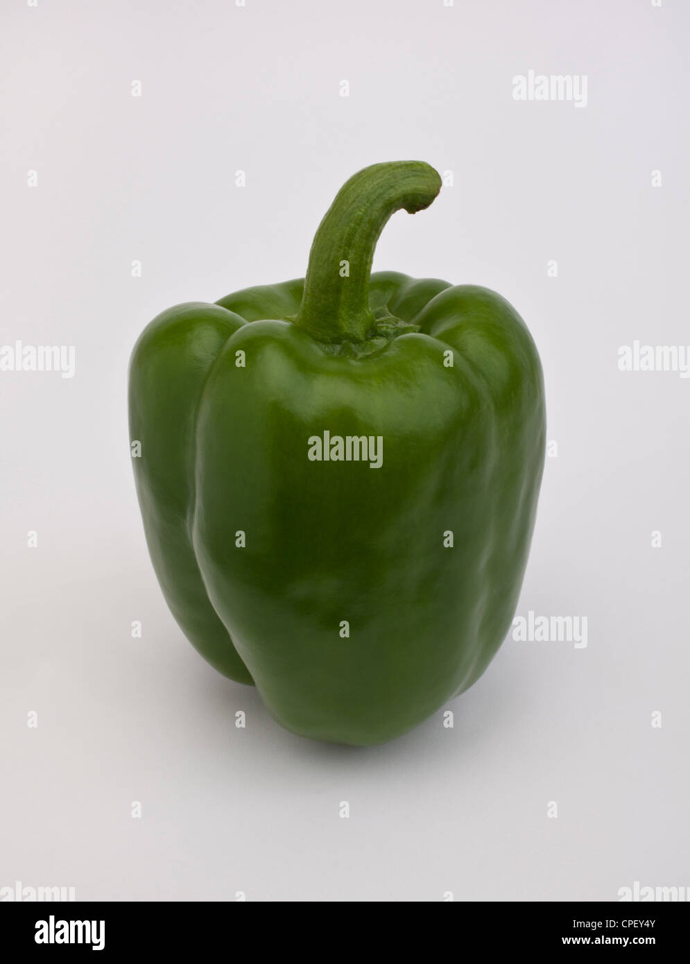 Single green pepper isolated on white background Stock Photo - Alamy