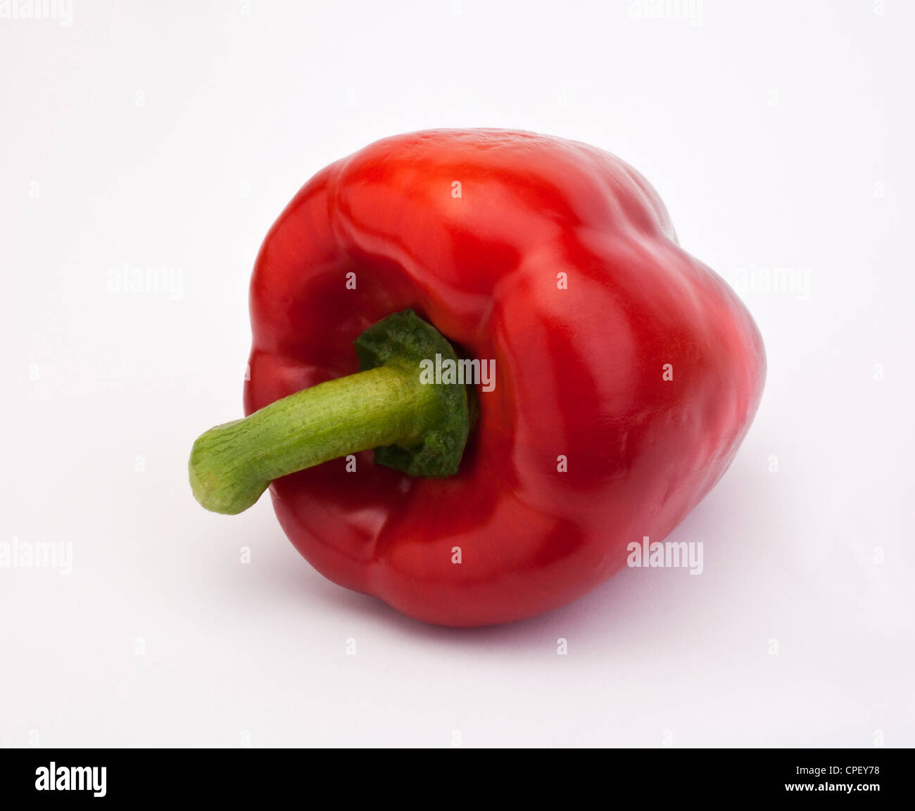 Single red pepper isolated on white background Stock Photo - Alamy