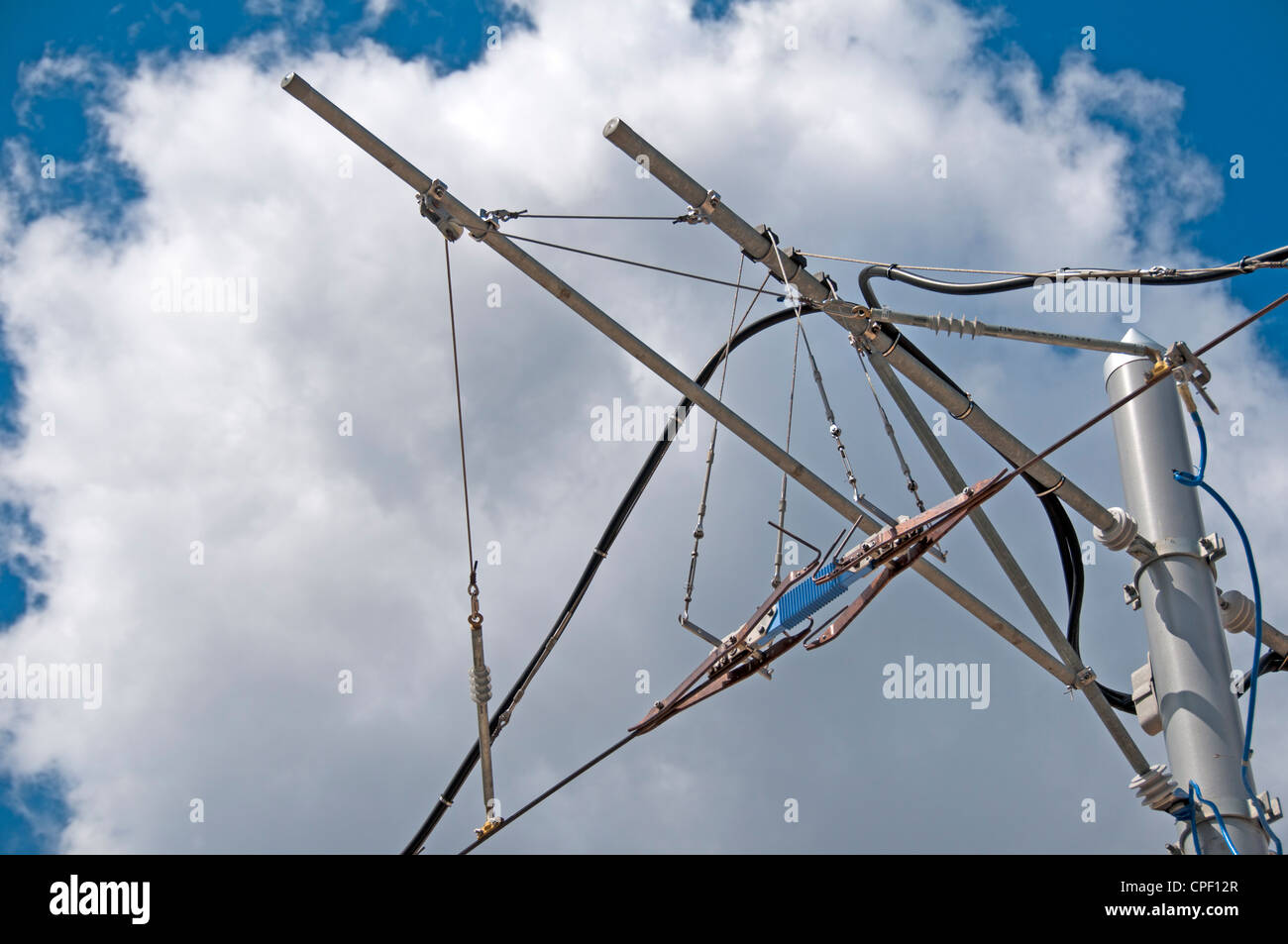 New section Isolator assembly and tram overhead power line, Metrolink ...