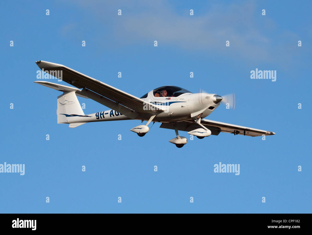Diamond DA20 two-seater light propeller airplane in flight Stock Photo ...