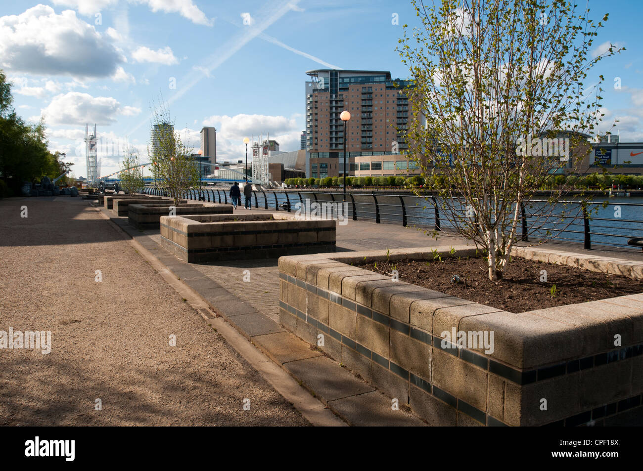 Landscaping on Trafford Wharf, alongside the Manchester Ship Canal at ...