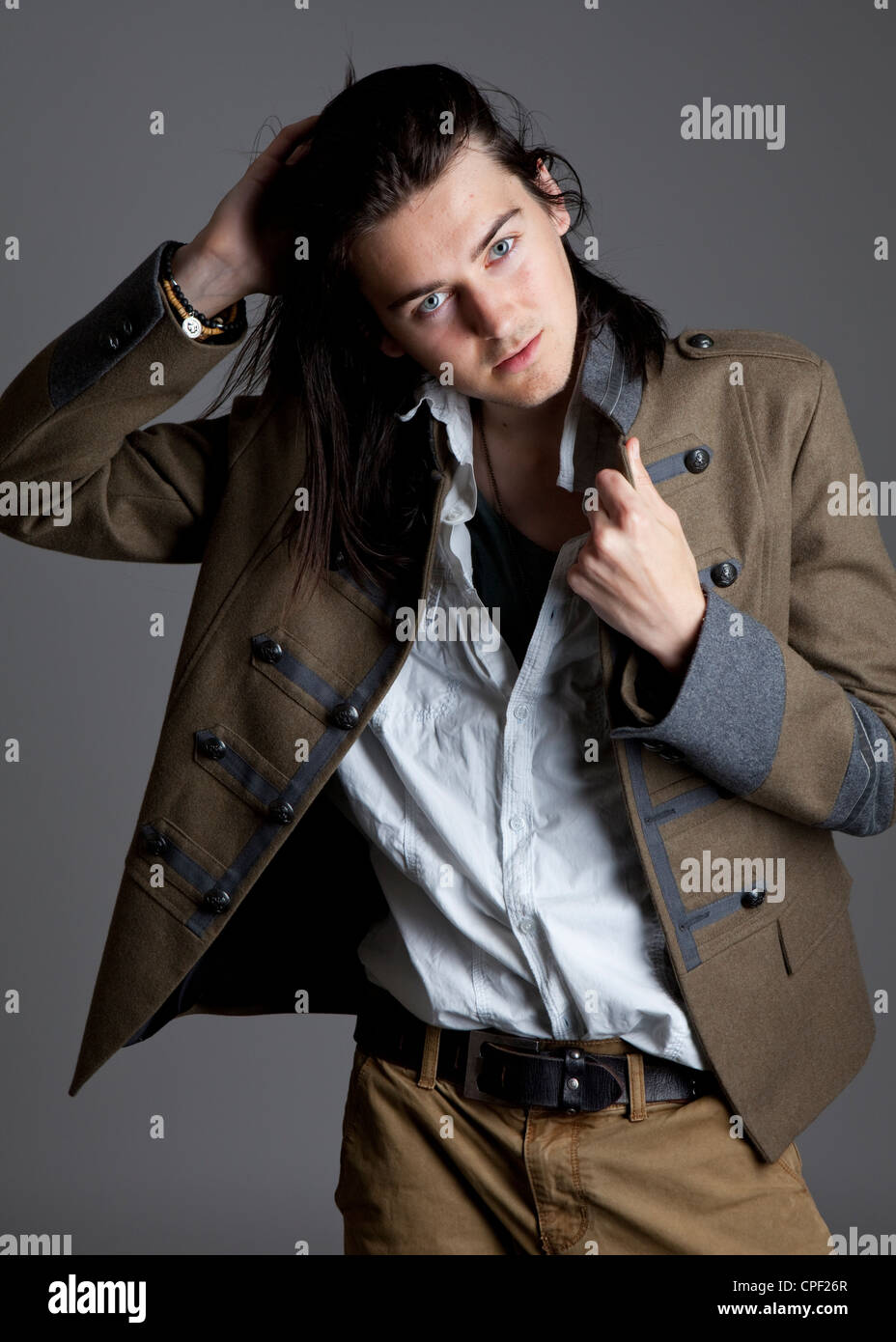 Left hand gripping upper coat hi-res stock photography and images - Alamy