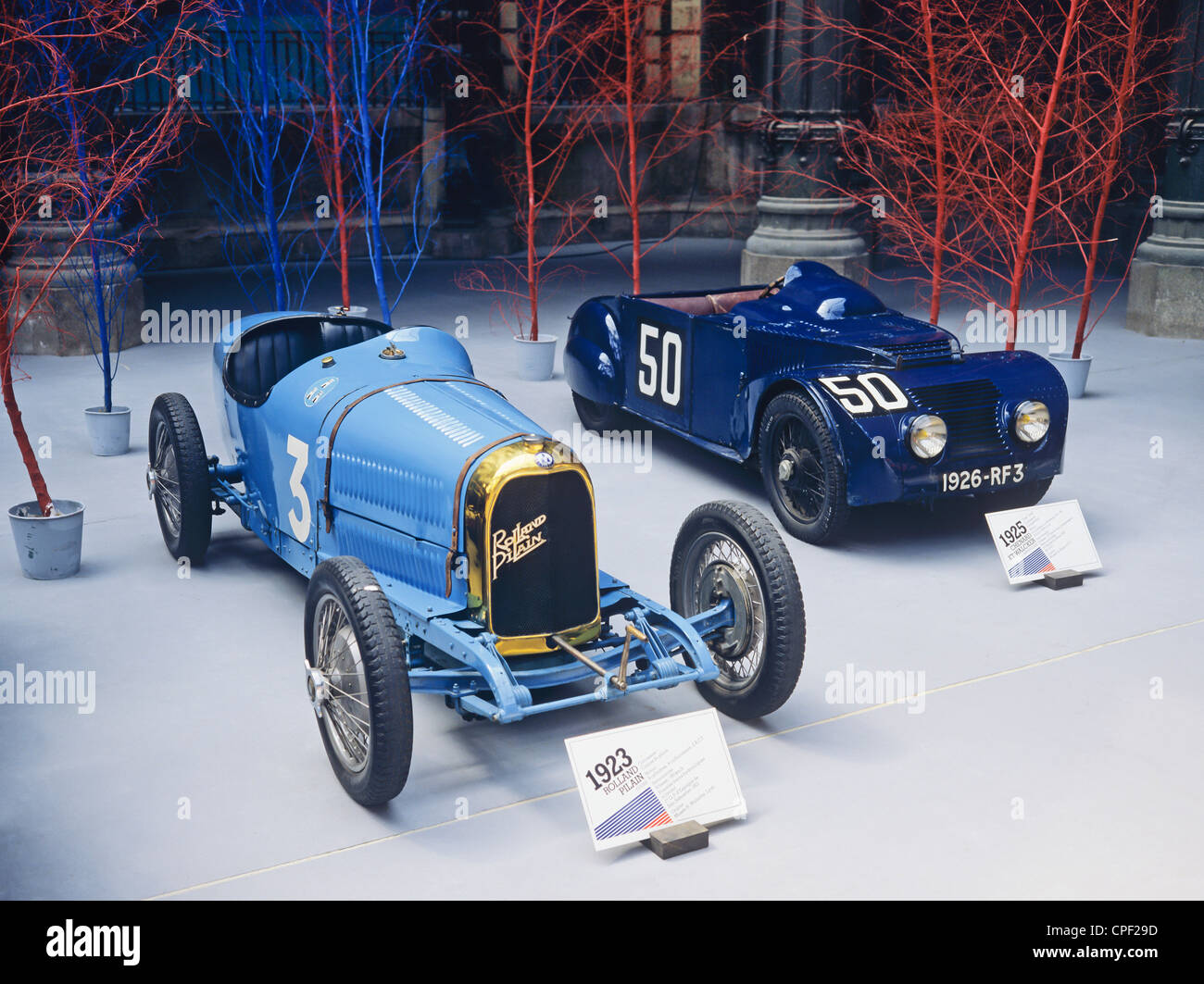 French vintage car exhibition with a Rolland-Pilain Twin Racer 1923 and ...