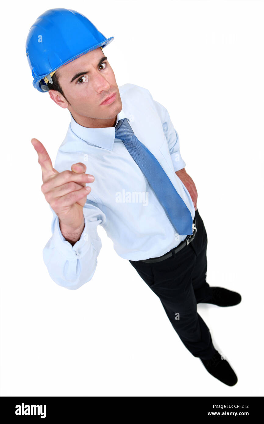 Angry man seen from above Stock Photo - Alamy