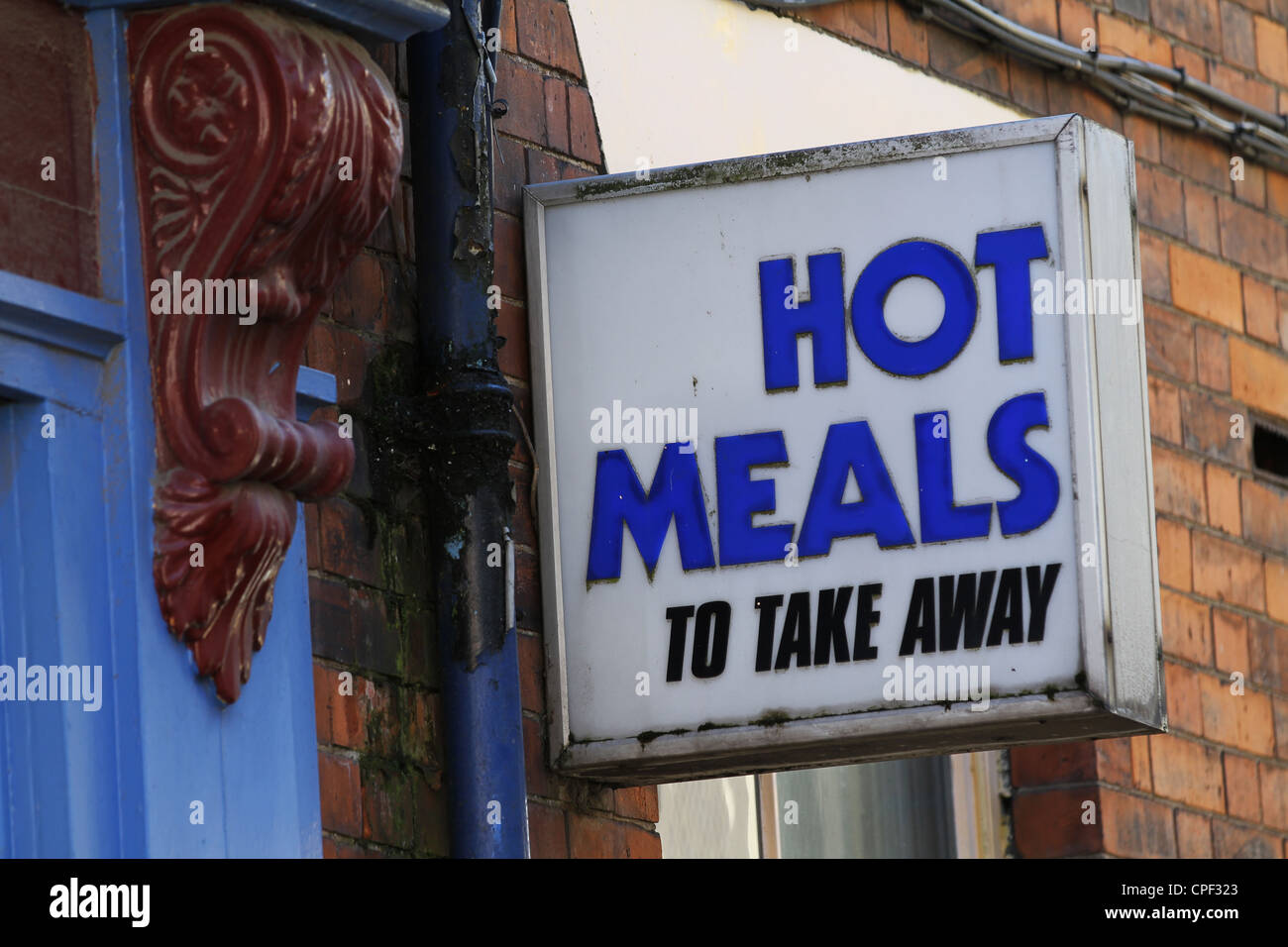 Dodgy Takeaway Food Sign Stock Photo - Alamy
