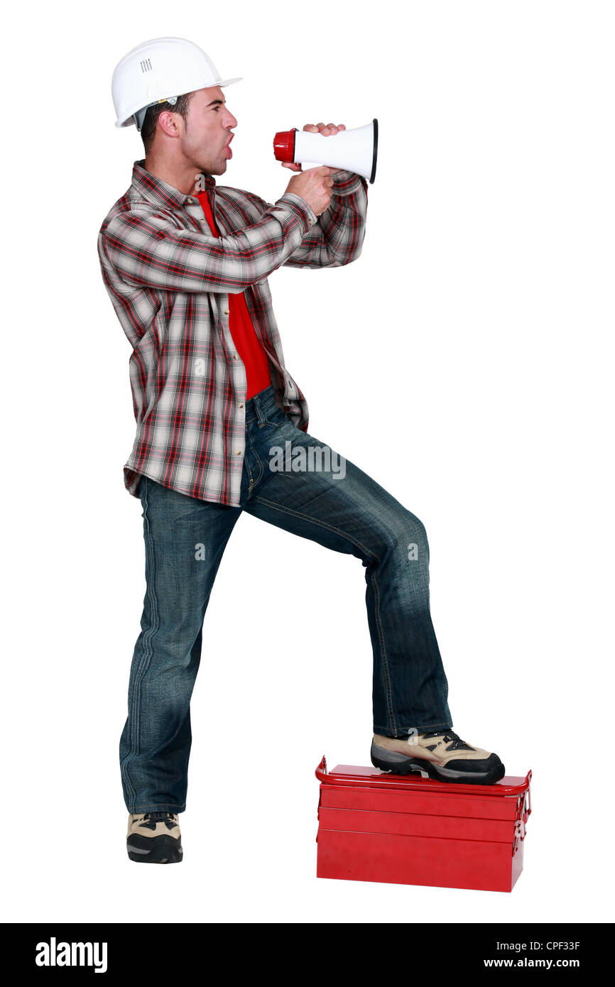 Worker on strike Stock Photo - Alamy