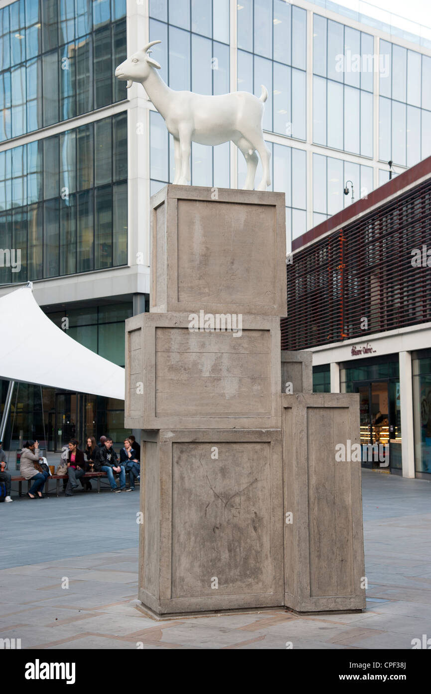 Goat sculpture in Spitalfields, London, England, UK Stock Photo - Alamy