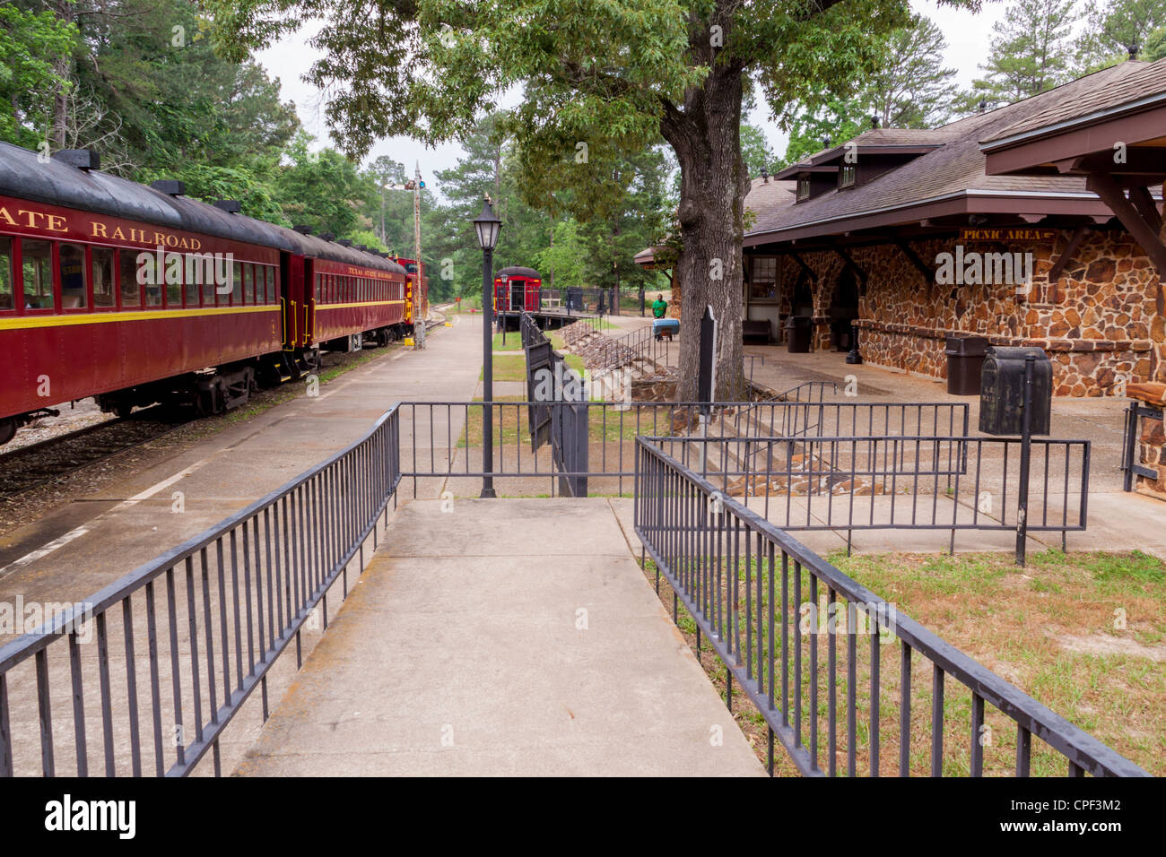 Vintage refurbished antique rail cars at "Texas State Railroad" Rusk ...