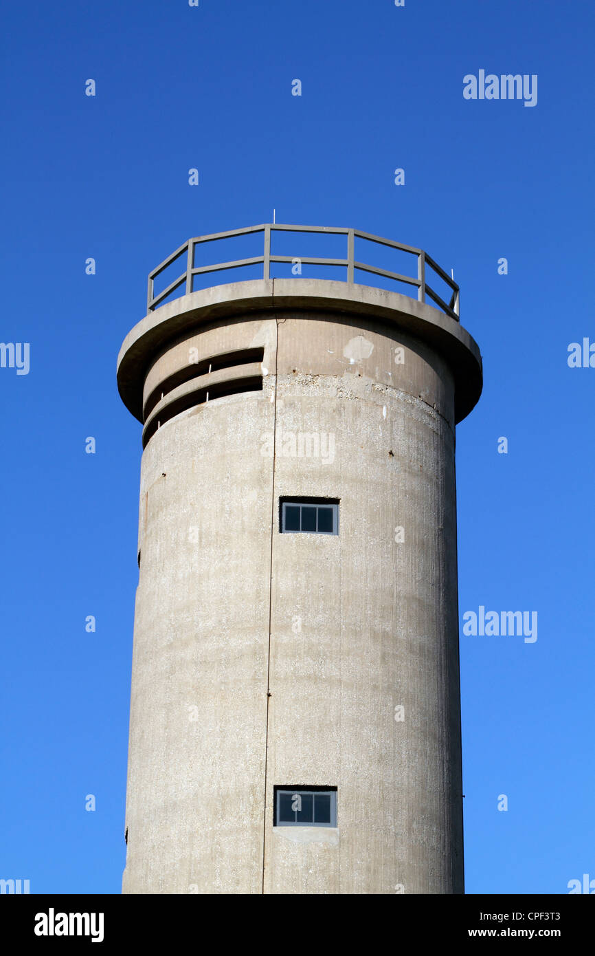 Closeup of Fire Control Tower No. 23. A WWII observation tower ...
