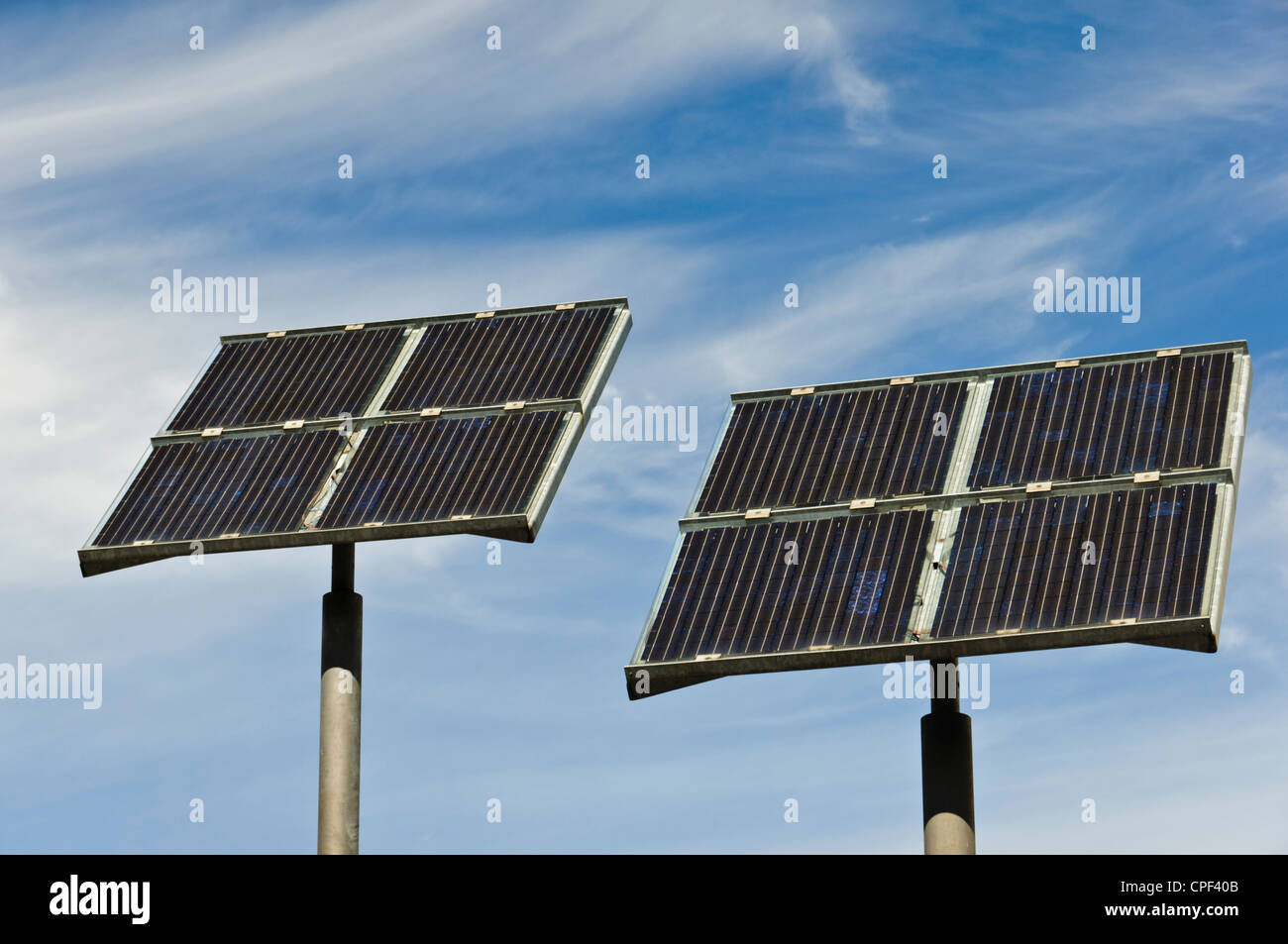 Ecological power generation with photovoltaic solar panels on posts ...