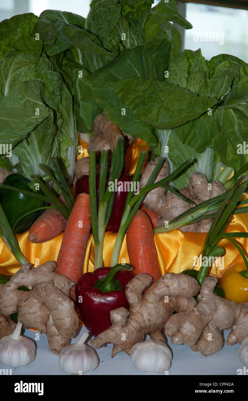 artistic display of vegetables on board cruise ship Stock Photo - Alamy
