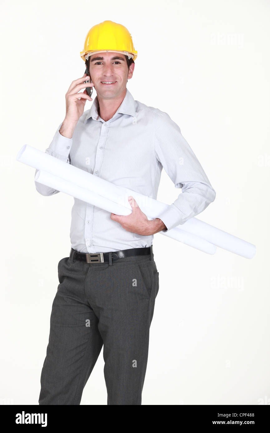 Engineer working on-site Stock Photo - Alamy